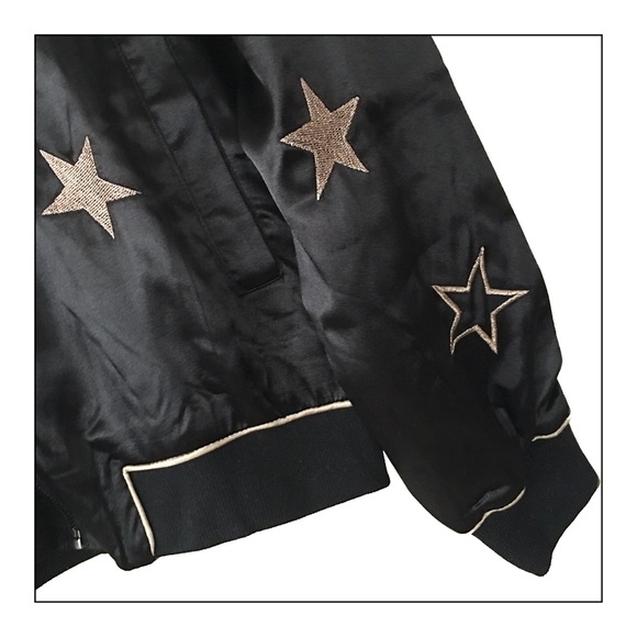 Boutique | Jackets & Coats | Reversible Satin Stars Bomber Jacket ...